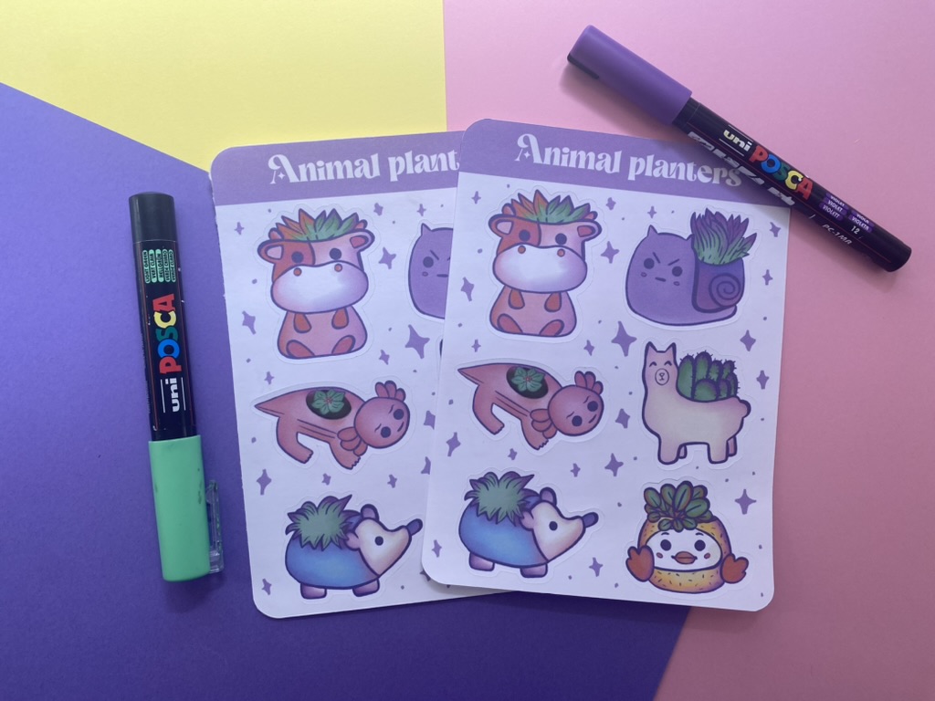 Animal Planters Sticker Sheet